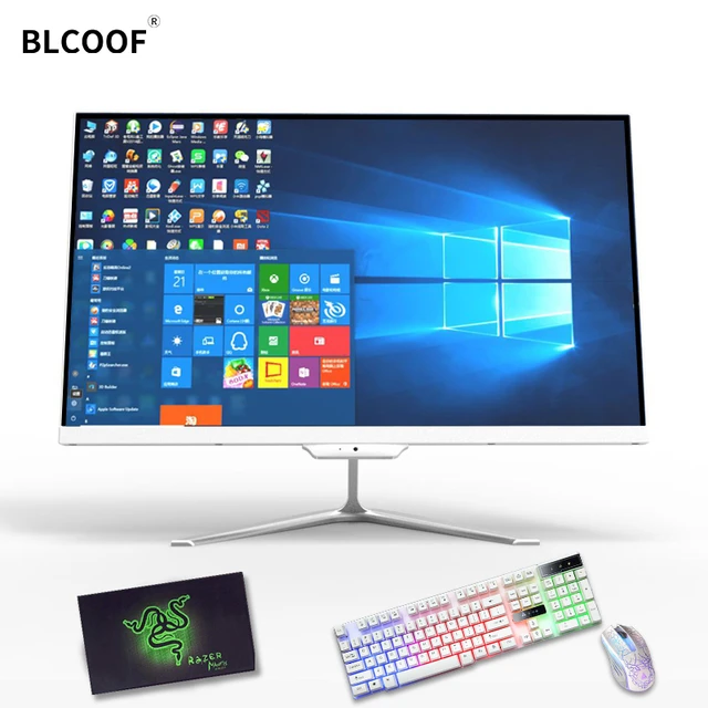 Semua Dalam Satu Jendela Komputer 8G RAM 512 GB SSD Drive Optik 24 Inci ...