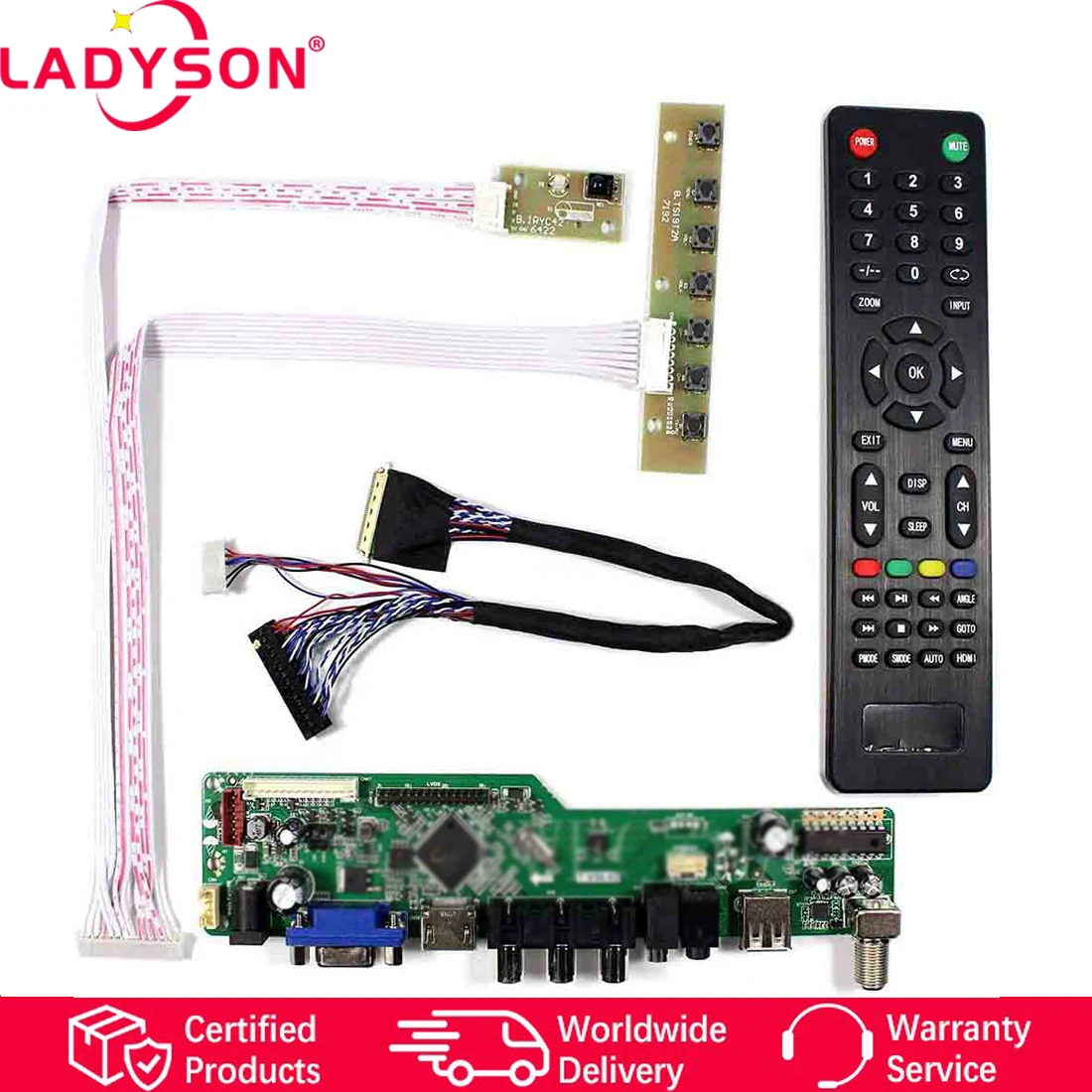 New TV+HDMI+VGA+USB+Audio Monitor Control Driver Board Kit for 10inch ...