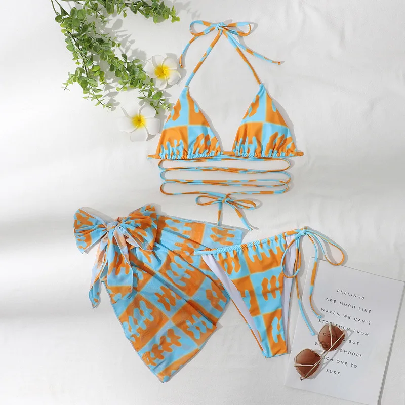 Sexy-bikini-3-piece-swimsuit-miniature-female-swimsuit-mesh-skirt ...