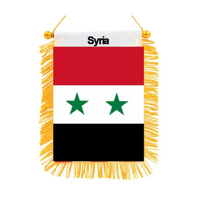 Syria Double Sided Mini Hanging Flags Banners High Quality Printed ...