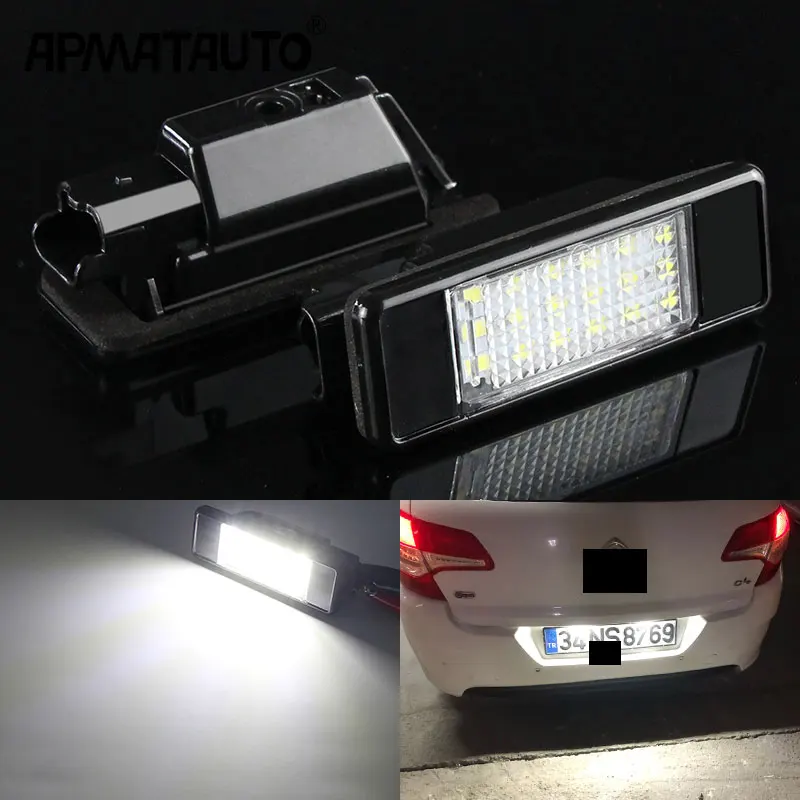2pcs Canbus Led Car Rear License Plate Light For Peugeot 106 1007 207 ...