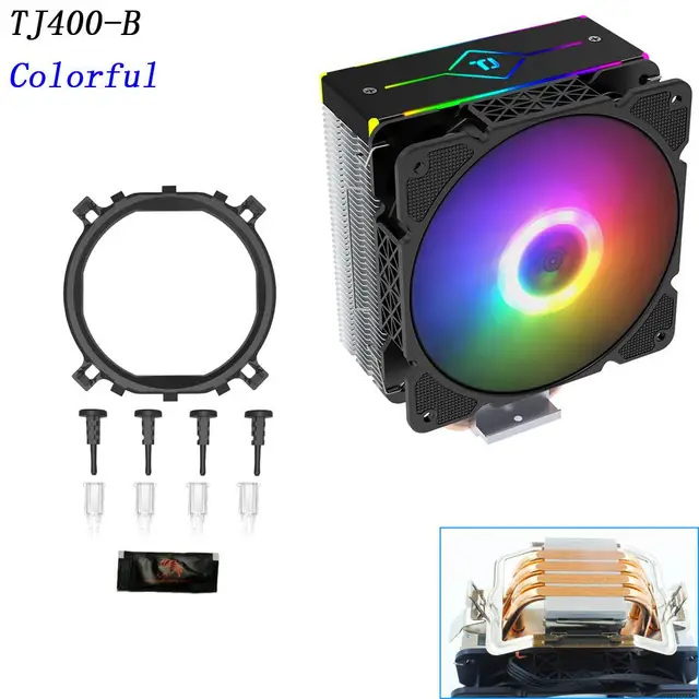CPU Cooler 4 Heatpipe 4pin 12025 Quiet Cooling Fan RGB Radiator for ...