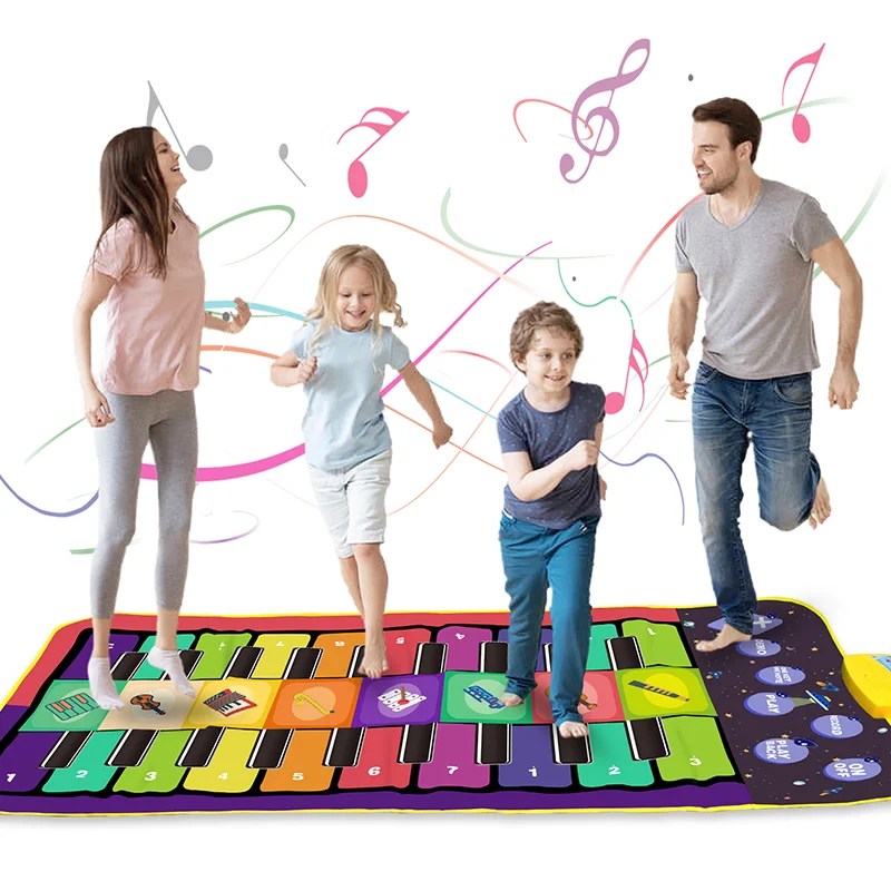 Kids Musical Piano Mat Duet Keyboard Play Mat 20 Keys Floor Piano With ...