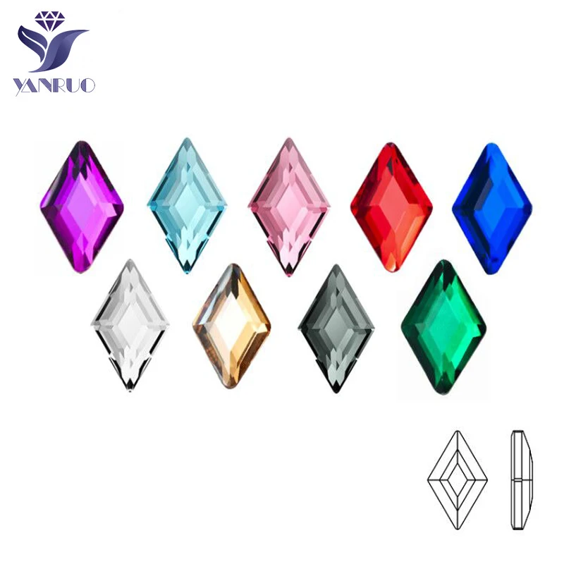 20pcs Nail Art Rhinestones Decorations Rhombus Multicolor Crystal Ab 3d ...