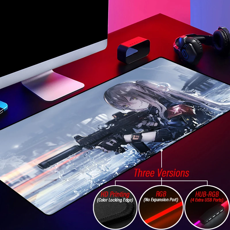 Gaming Hot Girly Mouse Pad Rgb Kawaii Girls Frontline Hub Multi Usb ...
