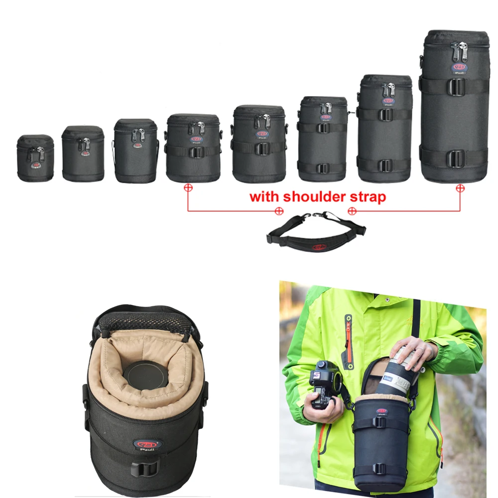 8 Size Telephoto Camera Lens Bag Thicker Padded Case Pouch for Canon ...
