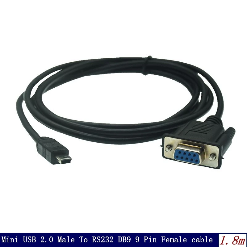 6FT Mini USB 2.0 Male To RS232 DB9 9 Pin Female Adapter Entension Lead ...