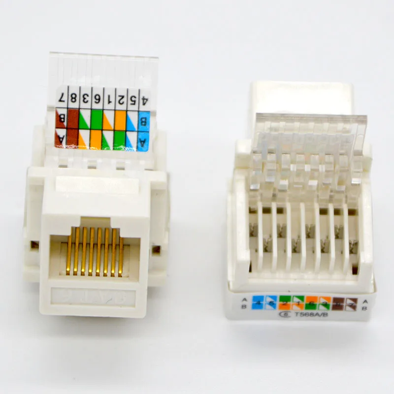 2pcs New Rj45 Network Connector Cat5e Cat6 Network Module Six Types Of ...