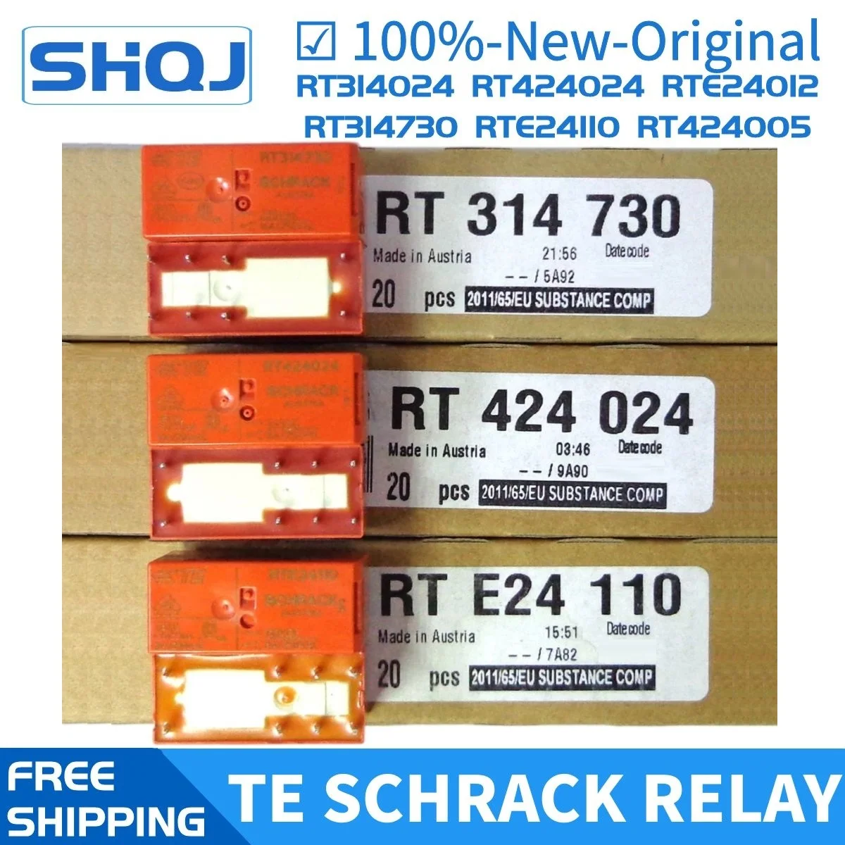 10PCS TE SCHRACK RT424024 RT314024 RT314730 RTE24048 RTE24012 RTE24024 ...