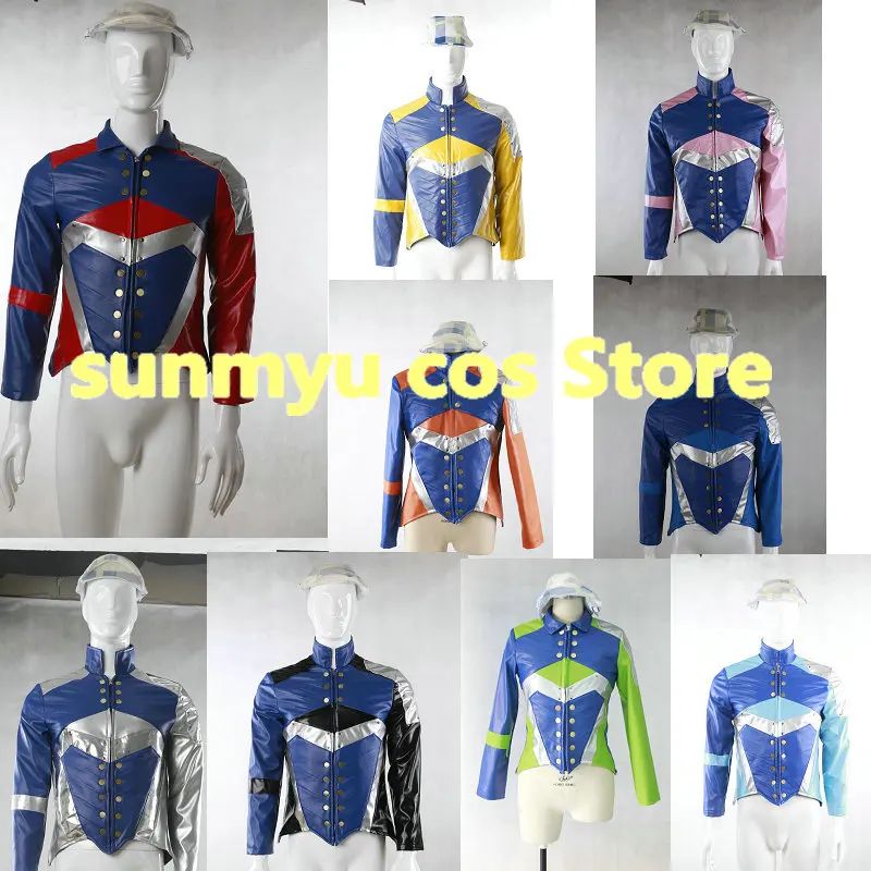 UCHU SENTAI KYURANGER Cosplay Faux Leather Jacket and Cap UCHUU SENTAI ...