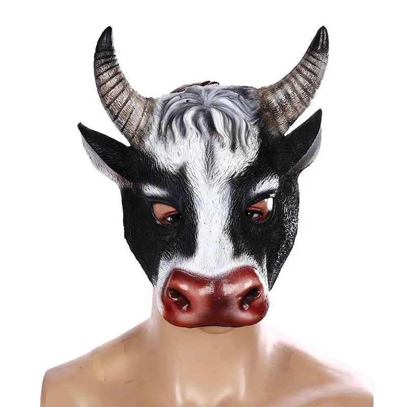 New Halloween 3d Realistic Cow Cow Head Foam Mask Cosplay Masquerade ...