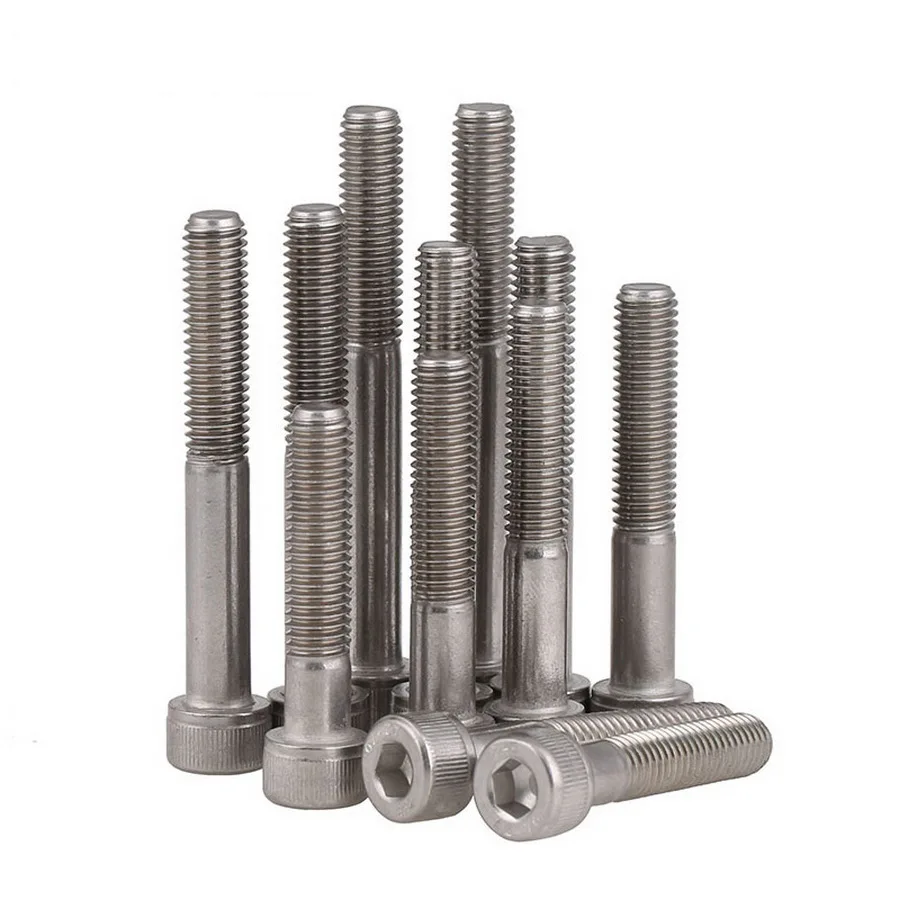 M10(1pcs)-45mm -Vis à tête hexagonale à demi dent en acier inoxydable 304, vis Allen à filetage ...