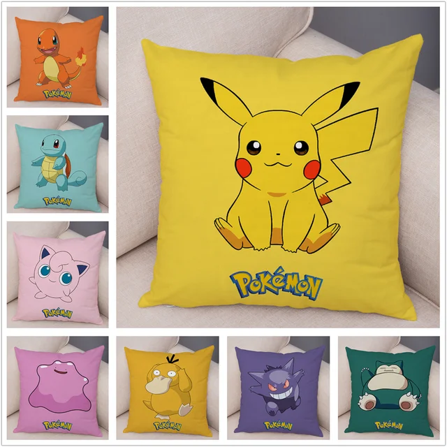 Classic Game Pokemon Pikachu Cushion Cover Decor Colorful Cartoon ...