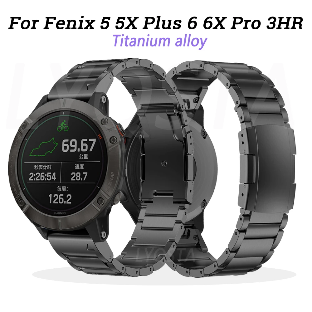 22 26mm Titanium Strap For Garmin Fenix 7 7x 6 6x Pro 5 5x Plus 3hr ...