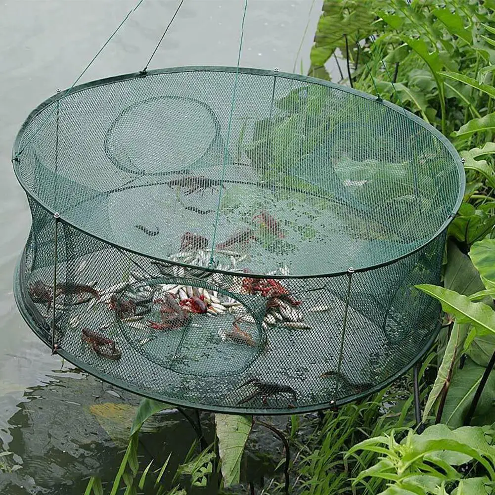 Folding-fishing-cage-Automatic-Fishing-Net-Trap-Cage-Shape-For-Crab ...