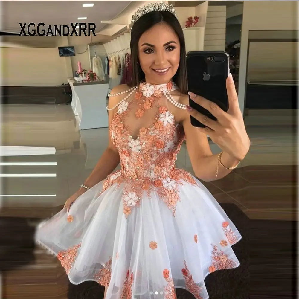 15 Quinceanera Short Dresses | Orange Princess Dress | Short Dress ...