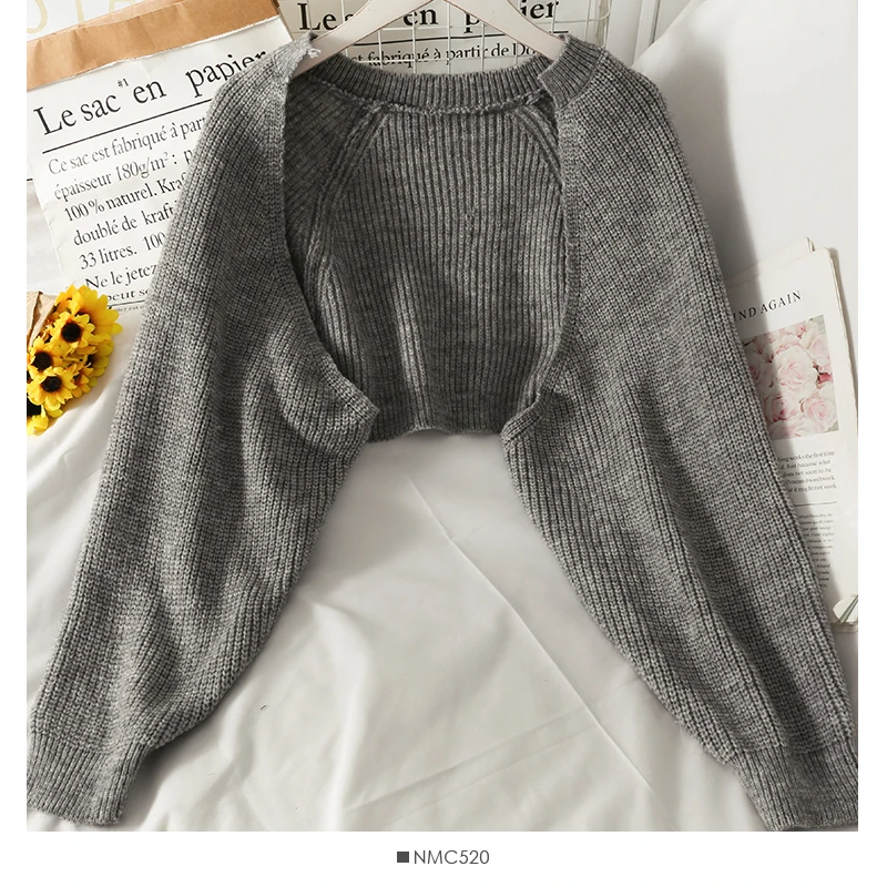 Gilet Cardigan Femme - Chic - Gris foncé - Tricot irrégulier - Ample ...