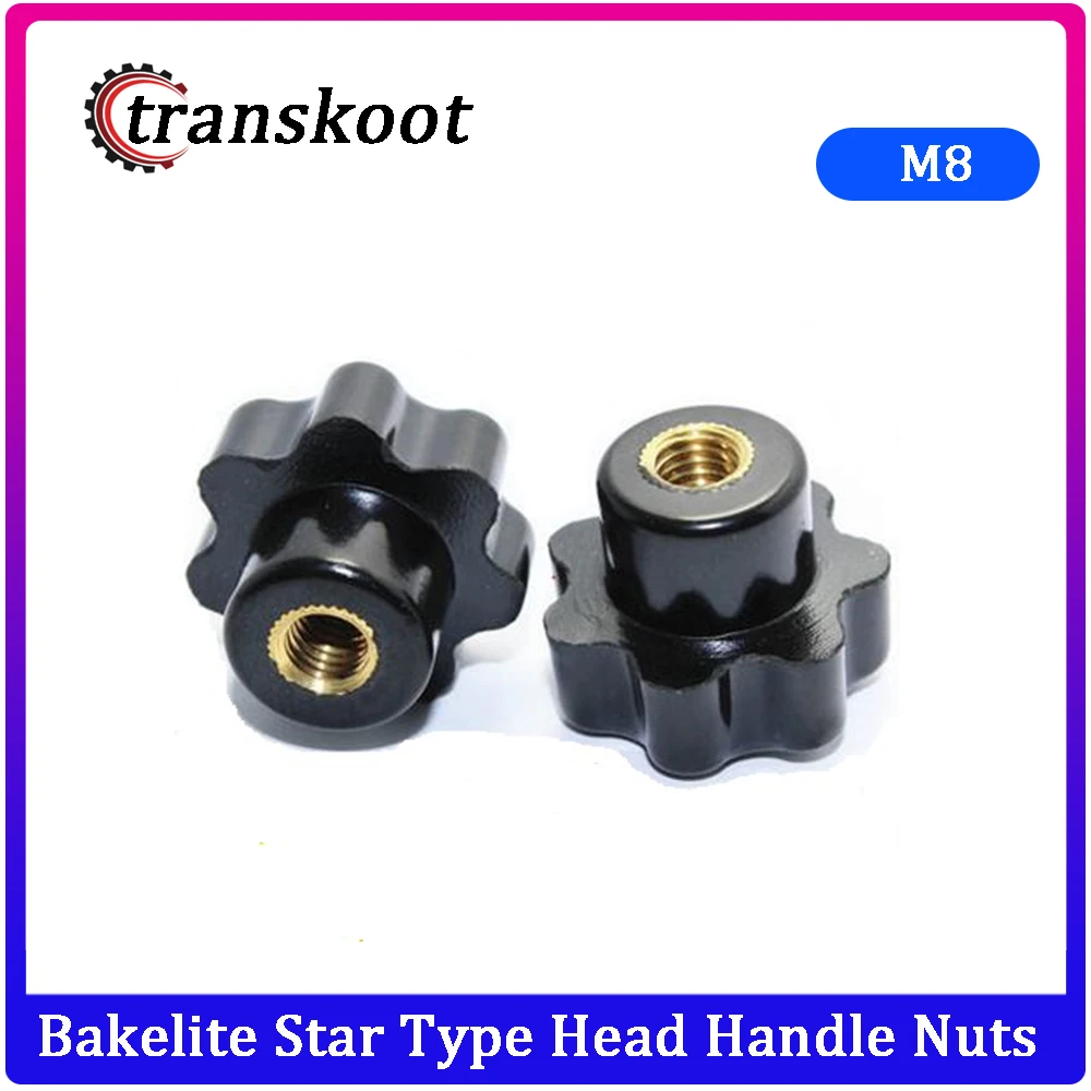 5pcs M8 Hand Adjusting Nut /bakelite Star Type Plastic Head Handle Nuts ...