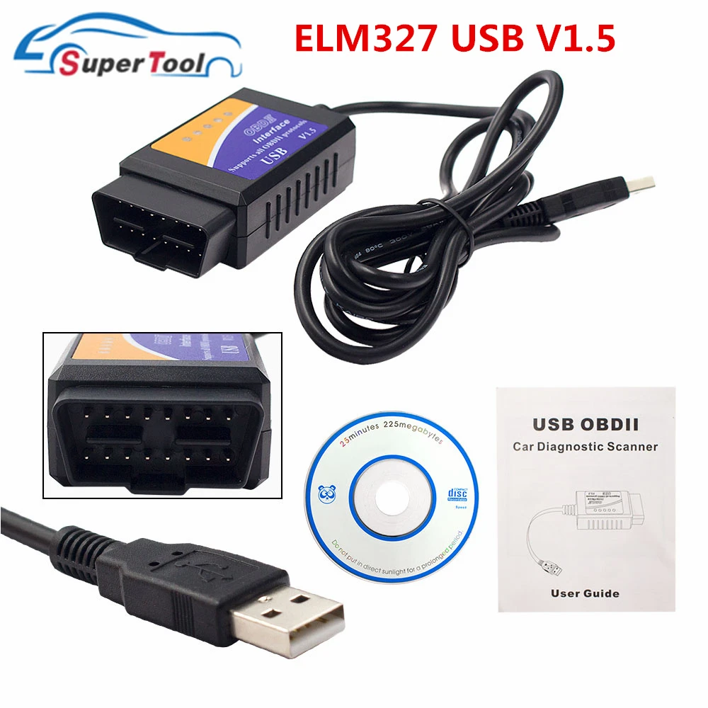 Best Obd2 Elm327 Usb V1.5 Automotive Scanner Elm 327 Usb Obd 2 Obd Ii ...