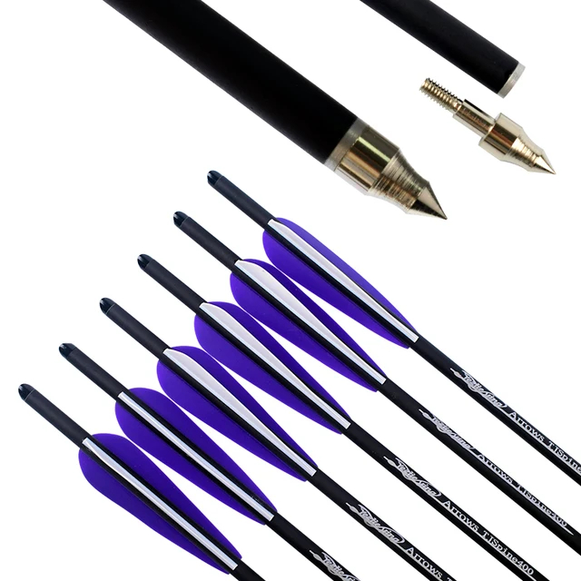 6/12 PCS OD8.8 Archery Arrows 13 16 17 18 20 22 Inches Carbon Arrows ...
