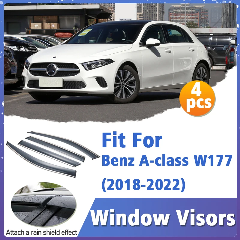 Window Visors Guard for Benz A-class W177 2018-2022 Cover Trim Awnings ...