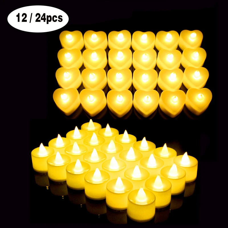 24pcs-LED-Electric-Fake-Candle-in-Warm-White-Realistic-Bright ...