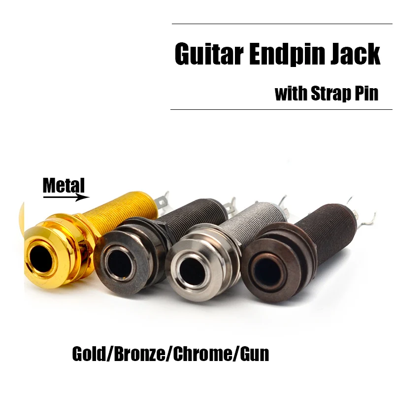 4 Colors Threaded Cylinder Electric Guitar Bass output Input Strap End ...