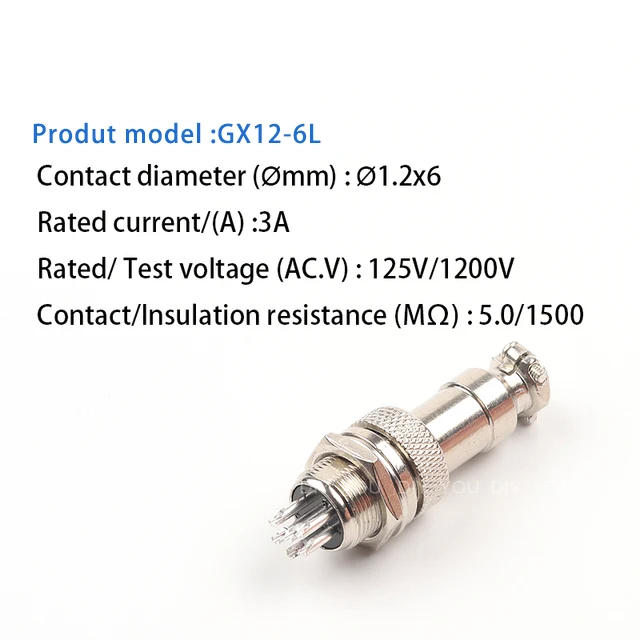 Connecteur,1Set GX12 Écrou typeMale et Femelle Électrique Connecteur De ...