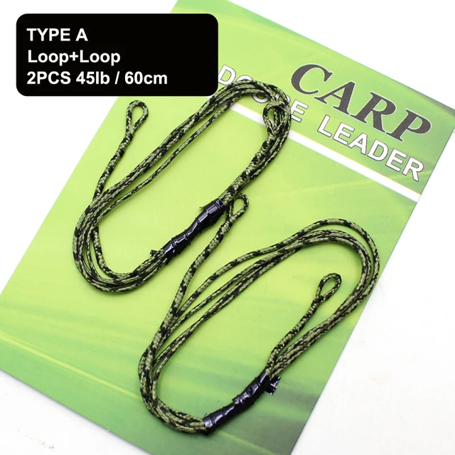 2PCS Carp Fishing Line Ready Tied Lead Core Leaders 45IB Leadcore With ...