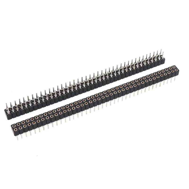 5pcs/Lot 2x40 Pin Double Hole Female Round Pin Header 2.54MM Strip ...