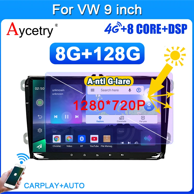 Car Radio 2din Android 10 Screen Stereo For Vw Volkswagen Golf Jetta ...