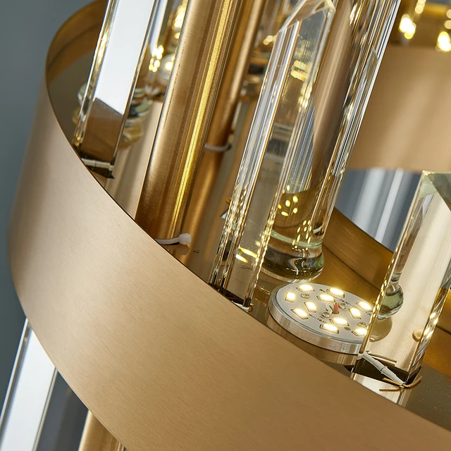 Lewor Aurous Gold/Titanium Black Crystal Chandelier - Lewoer Lighting