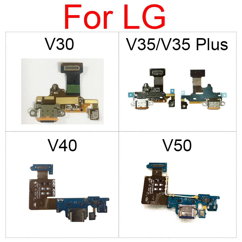 USB 충전기 충전 포트 독 마이크 보드 커넥터 LG V30 V35 / V35 ThinQ / V35 Plus V35 + V40 V50 용, 플렉스 케이블|휴대폰 유동 케이블 ...