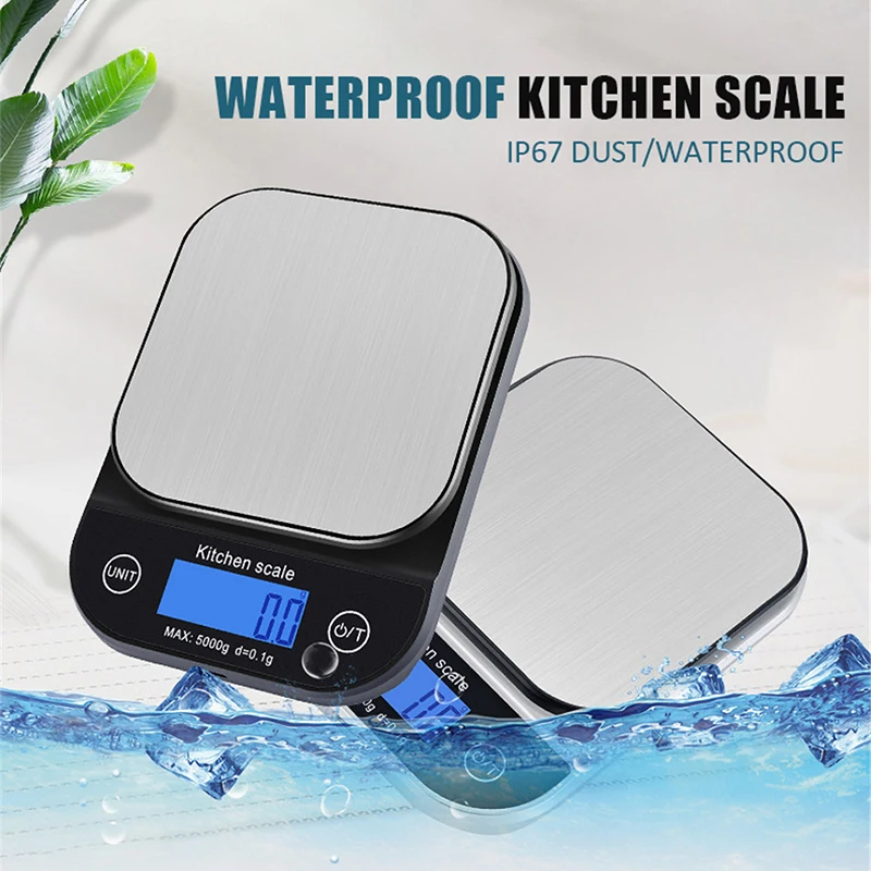 Waterproof Kitchen Scale USB Charging Electronic Food Scale Stainless ...
