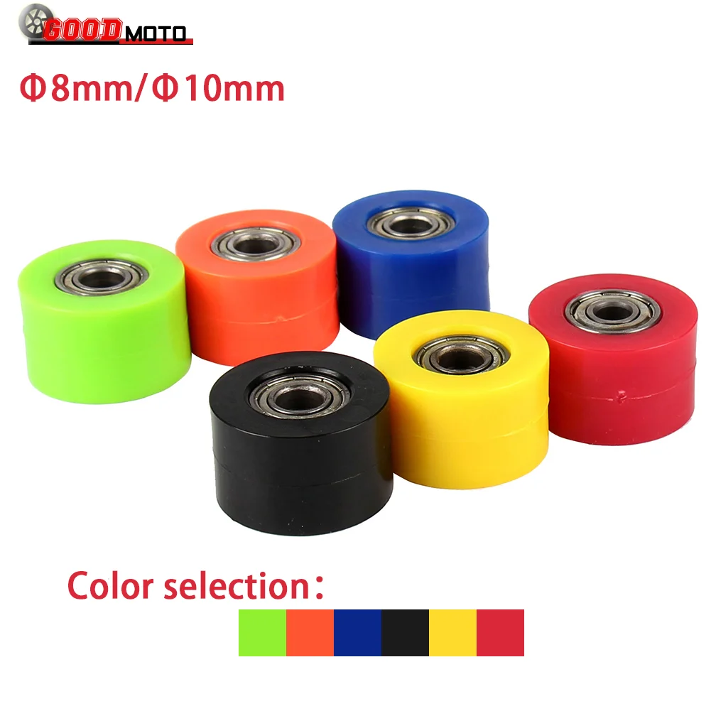 8mm 10mm Drive Chain Pulley Roller Slider Tensioner Wheel Guide For Pit ...