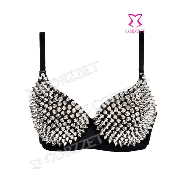 Steampunk-Rock-Sexy-Bras-Women-Party-Disco-All-over-Spikes-Bra-Stud ...