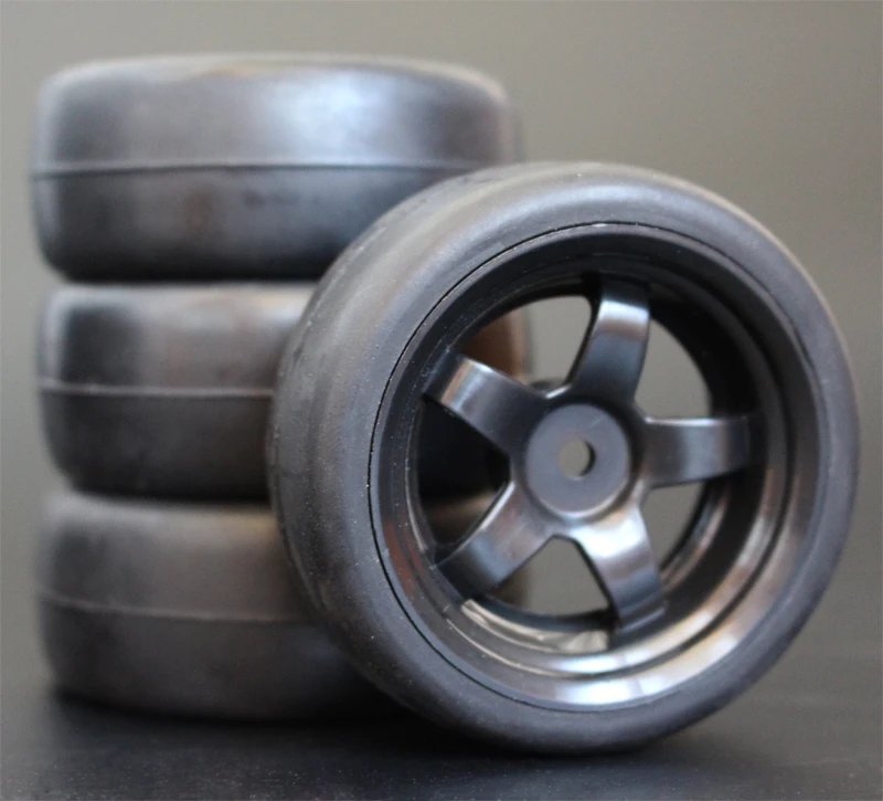 4pcs 26mm Rubber Rc Tyres & Wheel Rims Hex 12 For 1:10th Hsp Hpi Sprint ...