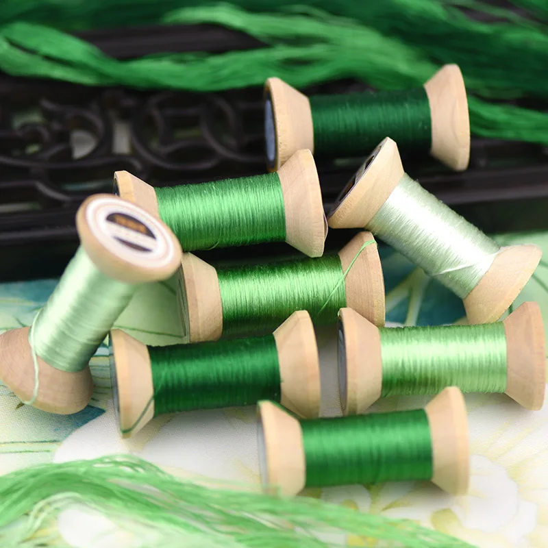 Hilo de bordar verde medio/mini carrete práctico/hilo de bordar suzhou ...
