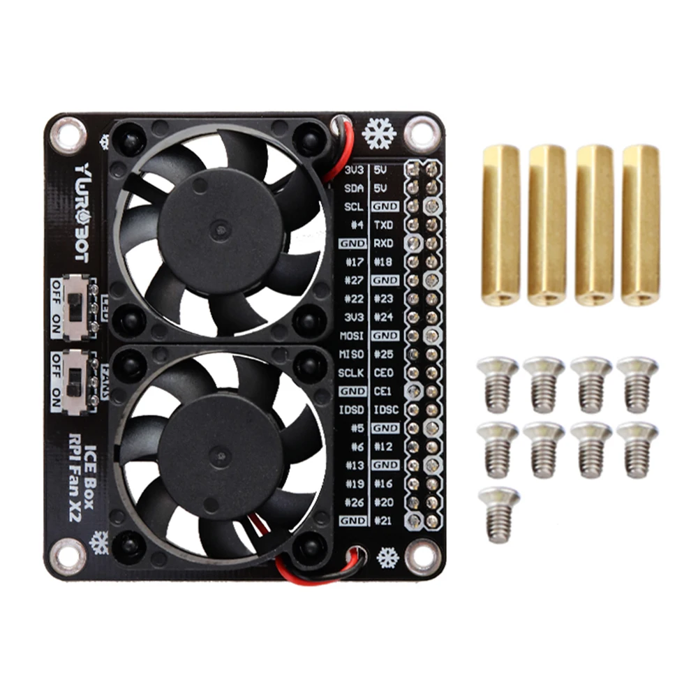 라즈베리 파이 4 듀얼 팬 Gpio 확장 보드 Led 팬 스위치 냉각 모듈 라즈베리 파이 3 모델 B 4b3b 3b