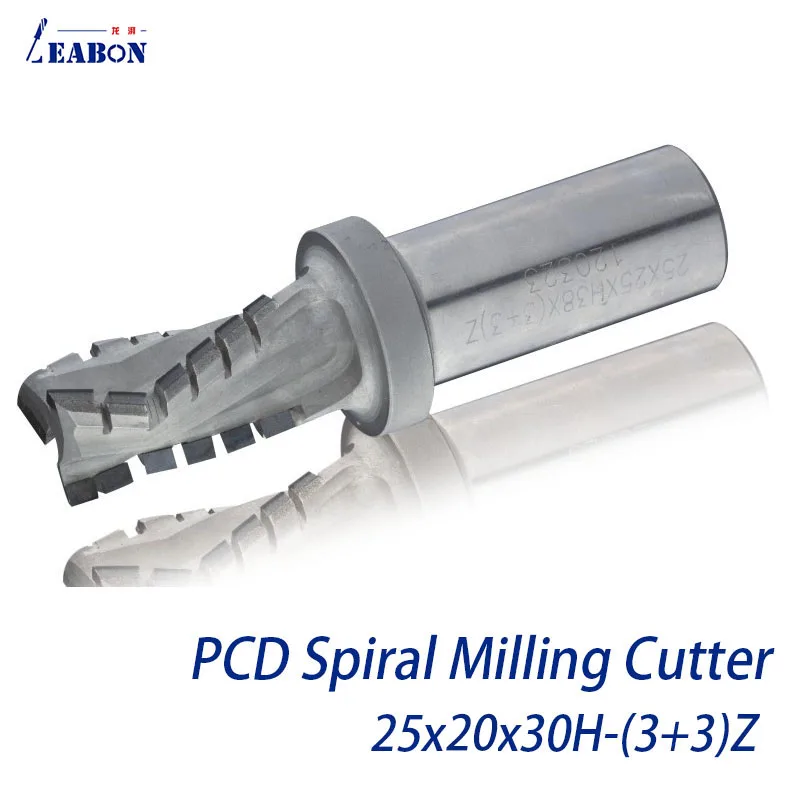 25 x 20 x 30H (3+3)Z Diamond Three Flute Spiral Milling Cutter CNC ...