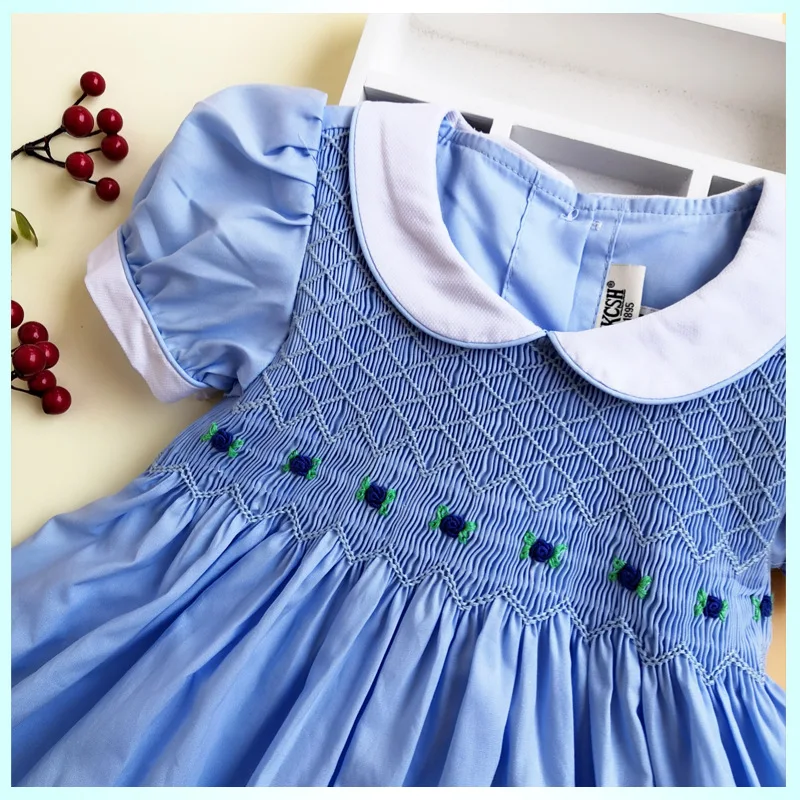 Smocking/летнее платье для девочек Детские хлопковые праздничные платья ...