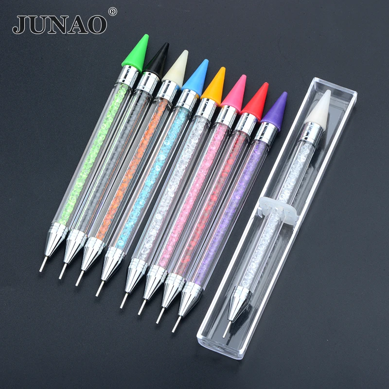JUNAO-Pink-Color-Wax-Pencil-Rhinestone-Pen-Dap-Pen-Picking-up-Nail ...