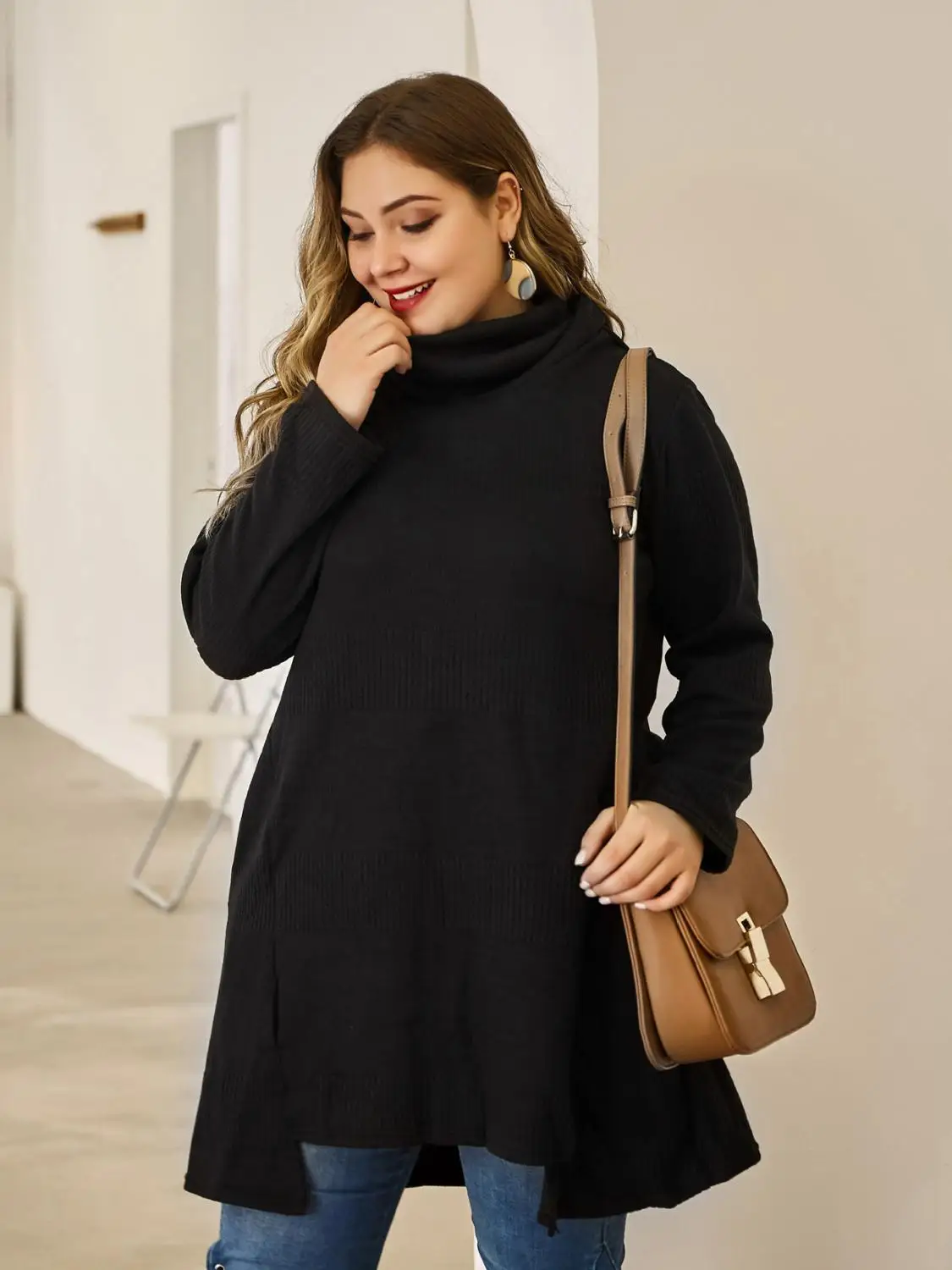 autumn winter plus size tops pullover for women large thick loose ...