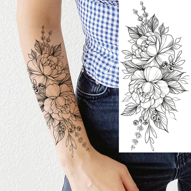 Flower Quarter Sleeve Tattoos