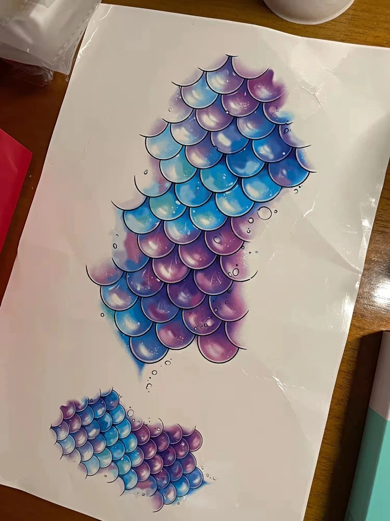 Watercolor Fish Scales Tattoo