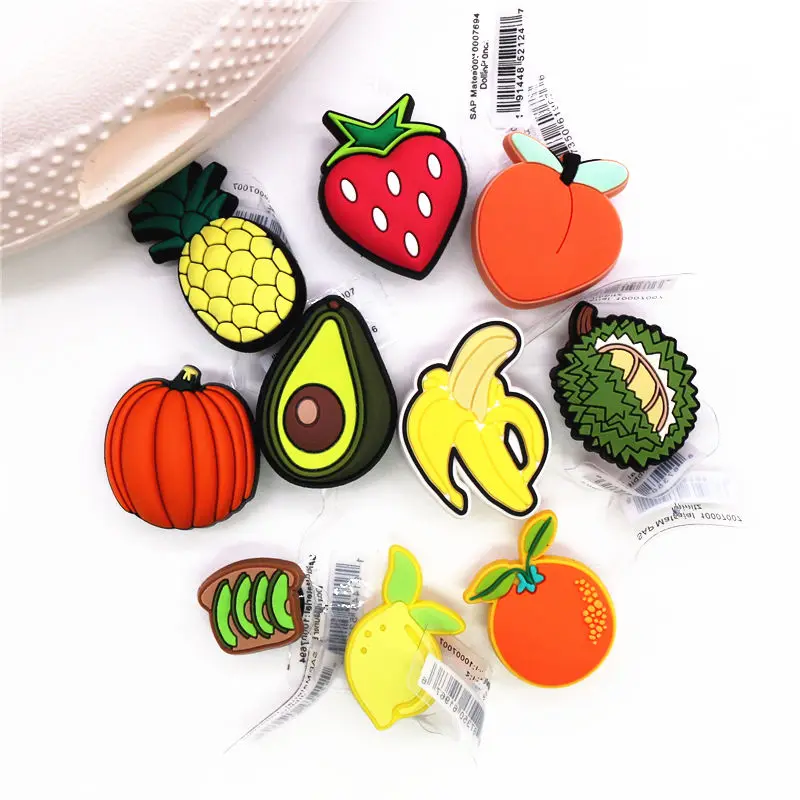 Original-PVC-Fruits-Shoe-Buckle-Accessories-Cute-Pineapple-Peach-Banana ...