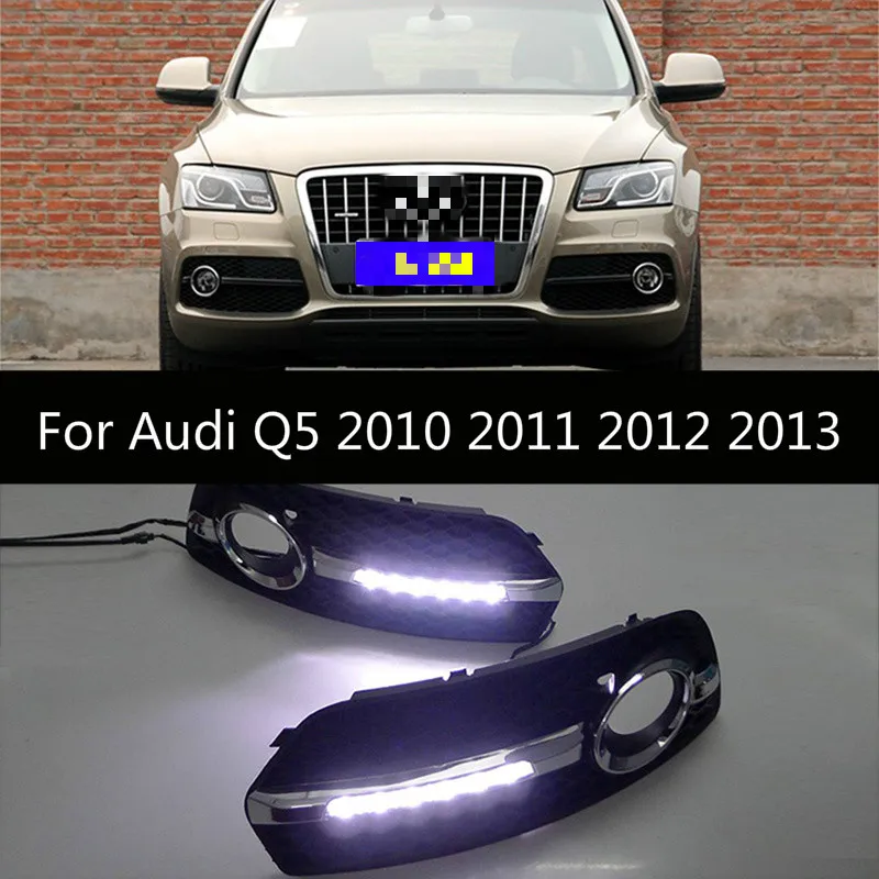 DRL 주간 주행 주행등, 주간 안개등 커버, 구멍 조명, 아우디 Q5 2010 2011 2012 2013 LED DRL, 1 세트|자동차 라이트 어셈블리| - AliExpress