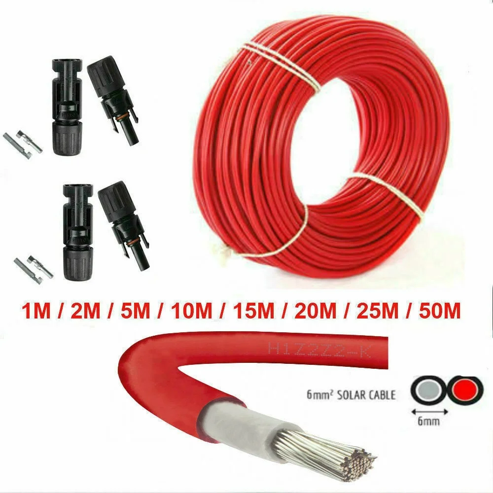 Câble noir 5m 4mm2-Câble Solaire, Rouge Noir, Câbles Pv Cc, Double ...