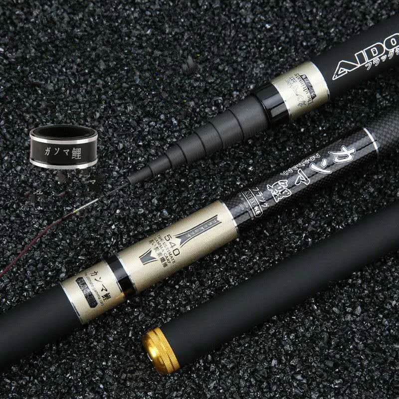 Vara de pesca telescópica, de fibra de carbono, super leve, manual ...