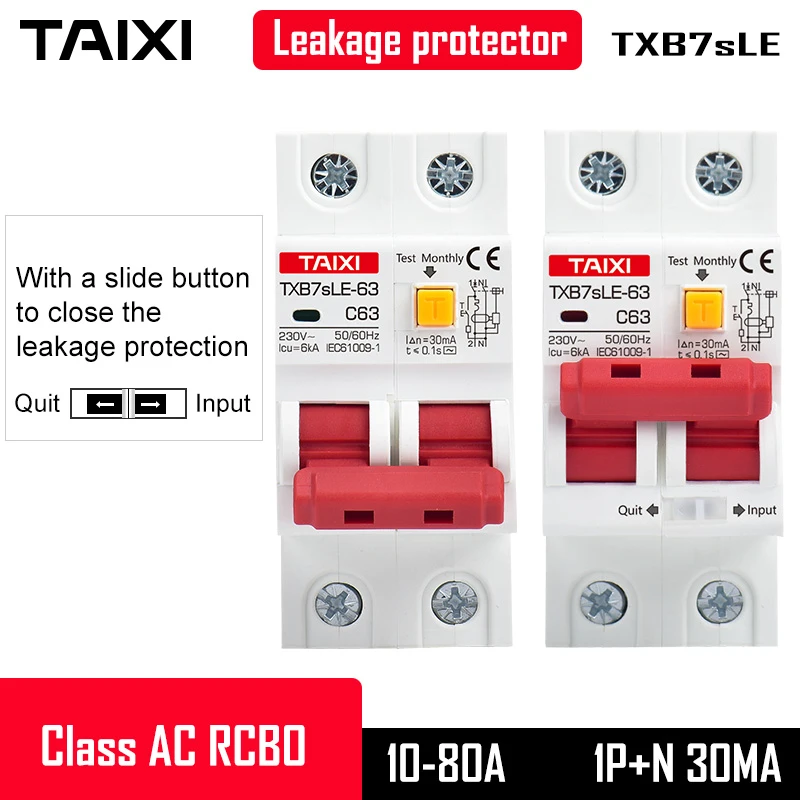 Mini Rcbo Ac220v 110v Circuit Breaker With Leackage Protection Rcd 2p ...